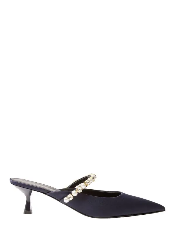 Stella McCartney Elsa Pearl And Crystal Mules - Blue