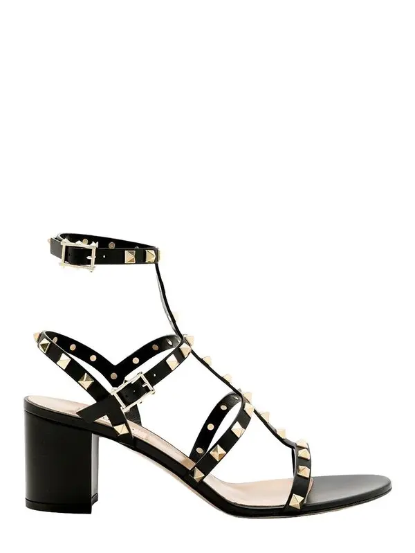 Valentino Garavani Rockstud Leather Sandals - Black