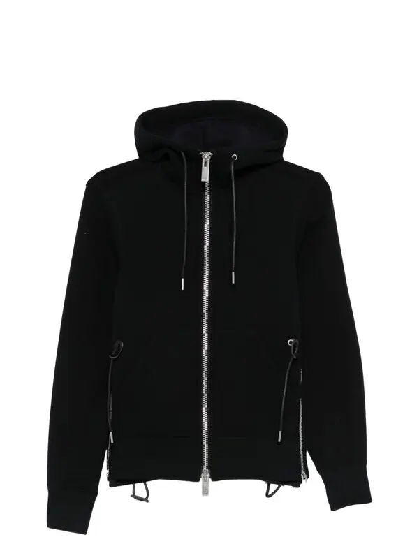 Sacai Cotton Zipped Hoodie - Black