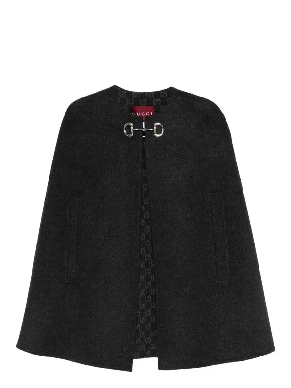 Gucci Wool And Silk Cape - Grey