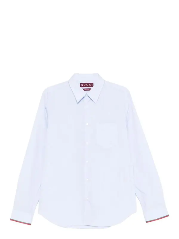 Gucci Striped Cotton Shirt - Sky Blue