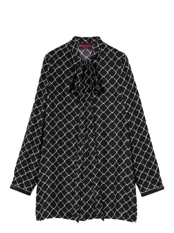 Gucci Printed Silk Shirt - Black