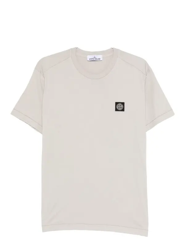 Stone Island Logo Cotton T-shirt - Grey