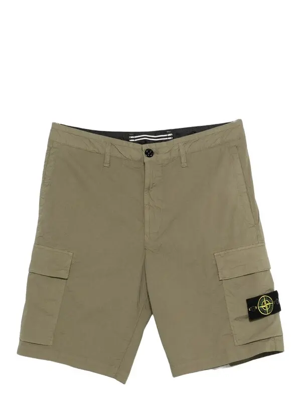 Stone Island Cotton Cargo Shorts - Green