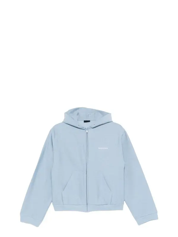 Balenciaga Back Cotton Hoodie - Sky Blue