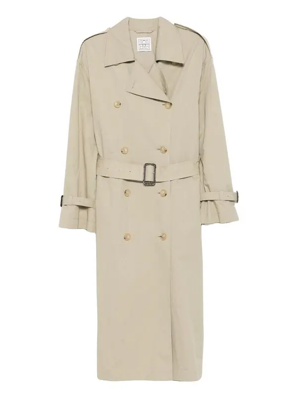 TOTEME Cotton Blend Trench Coat - White