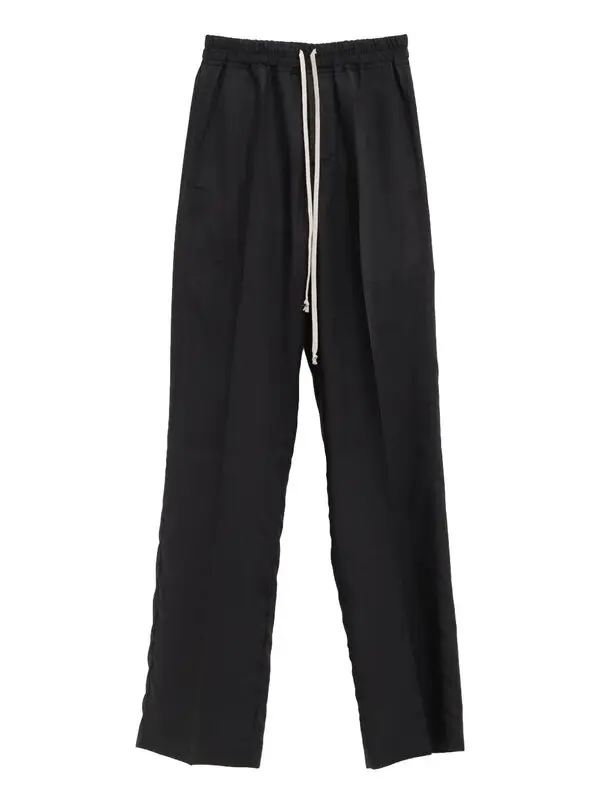 Rick Owens Drawstring Cotton Trousers - Black