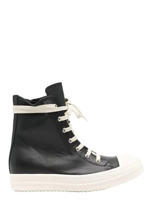 Rick Owens Leather High-top Sneakers - Black