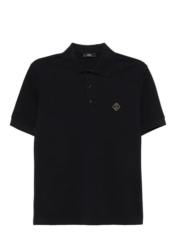 Herno Logo Cotton Polo Shirt - Blue