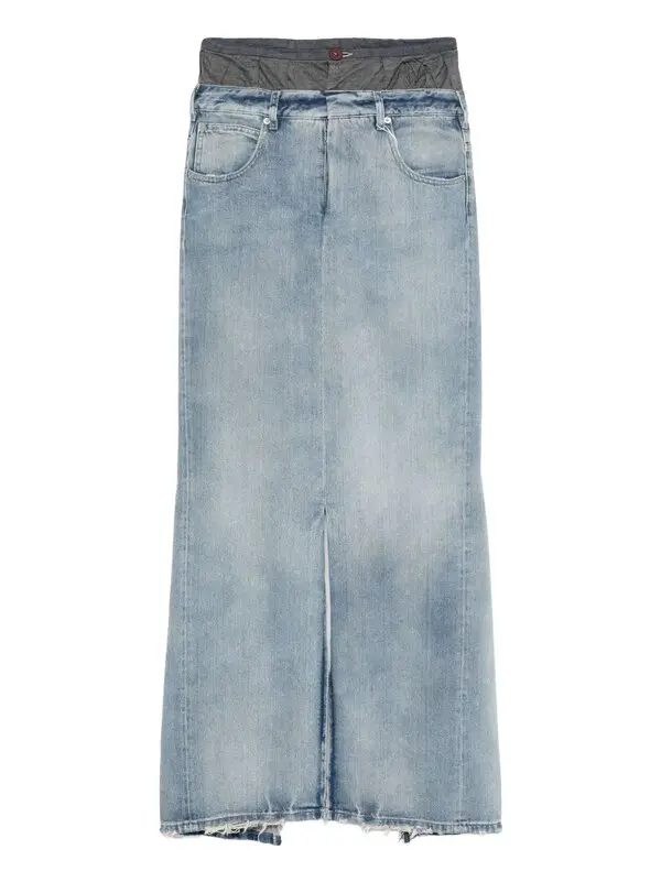 MAISON MARGIELA Denim Cotton Maxi Skirt - Sky Blue