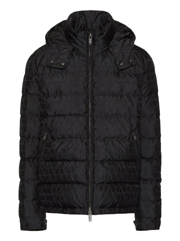 Valentino Garavani Down Jacket With Logo - Blue