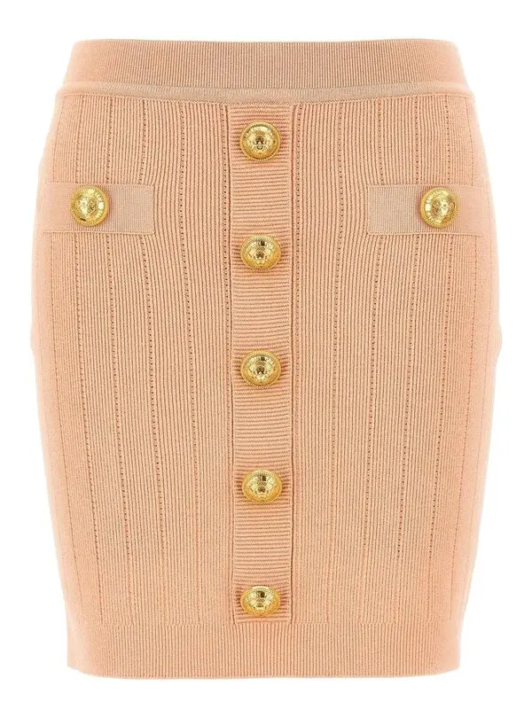 Balmain Knitted Mini Skirt - Pink