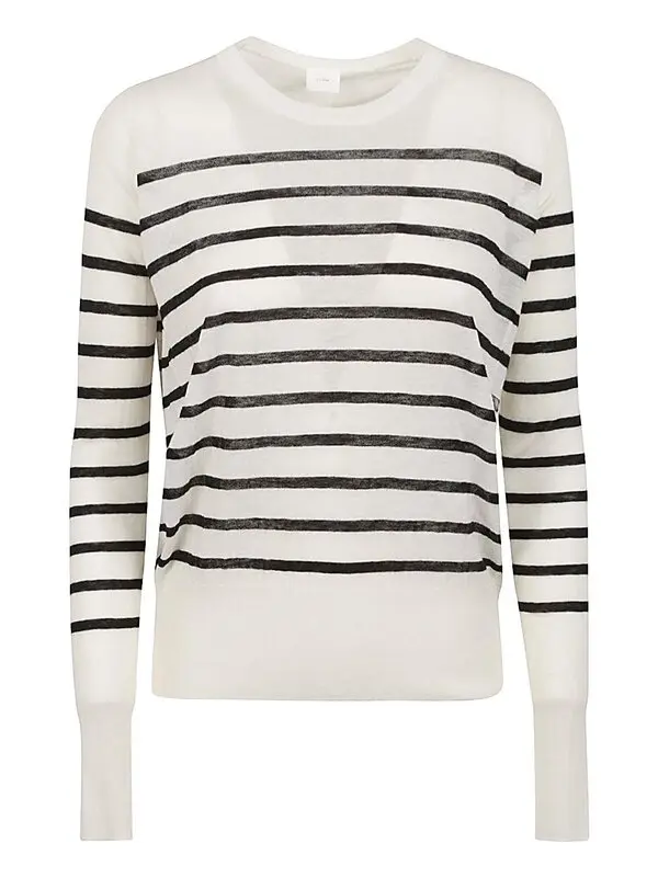 CT PLAGE Wool Striped Sweater - White
