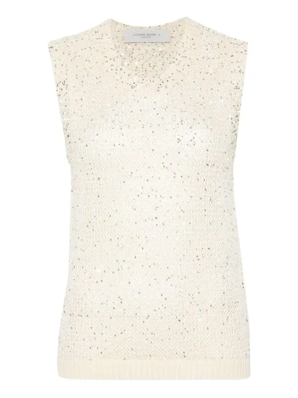 Golden Goose Sequined Knitted Vest - Yellow