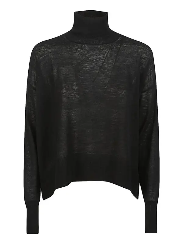 CT PLAGE Cashmere High-neck Sweater - Black