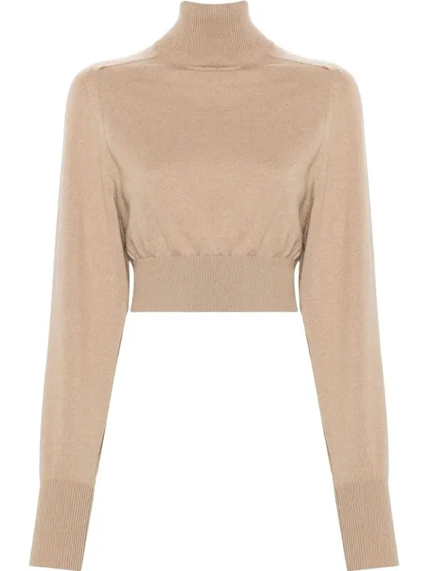 Sportmax Wool Roll Neck Sweater - Beige