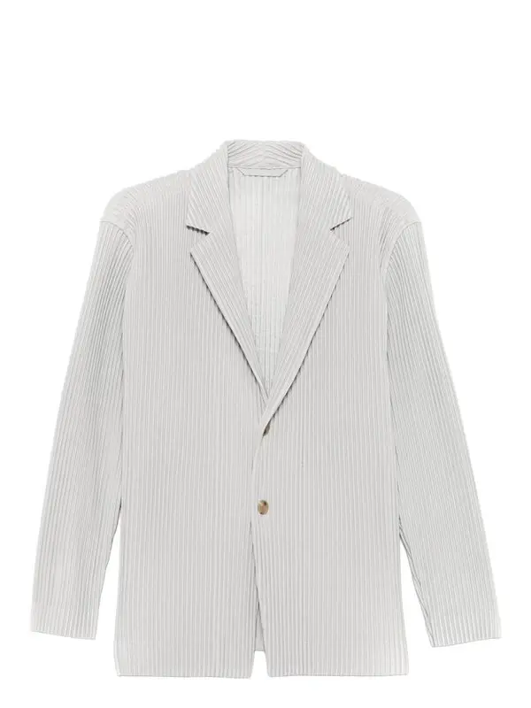 Issey Miyake Pleated Single-breasted Jacket - Grey