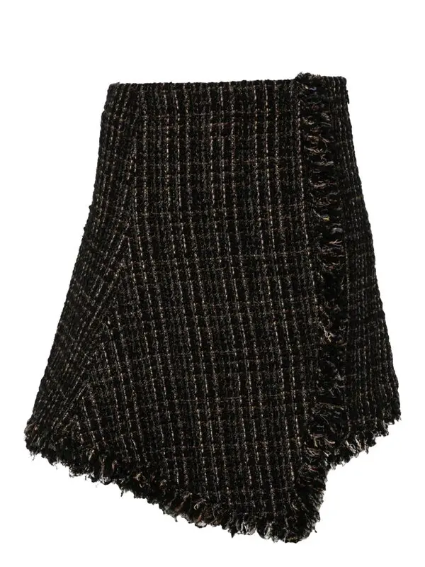 Sacai Tweed Wool Mini Skirt - Black