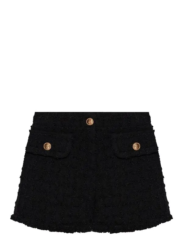 Versace Bouclé Tweed Shorts - Black