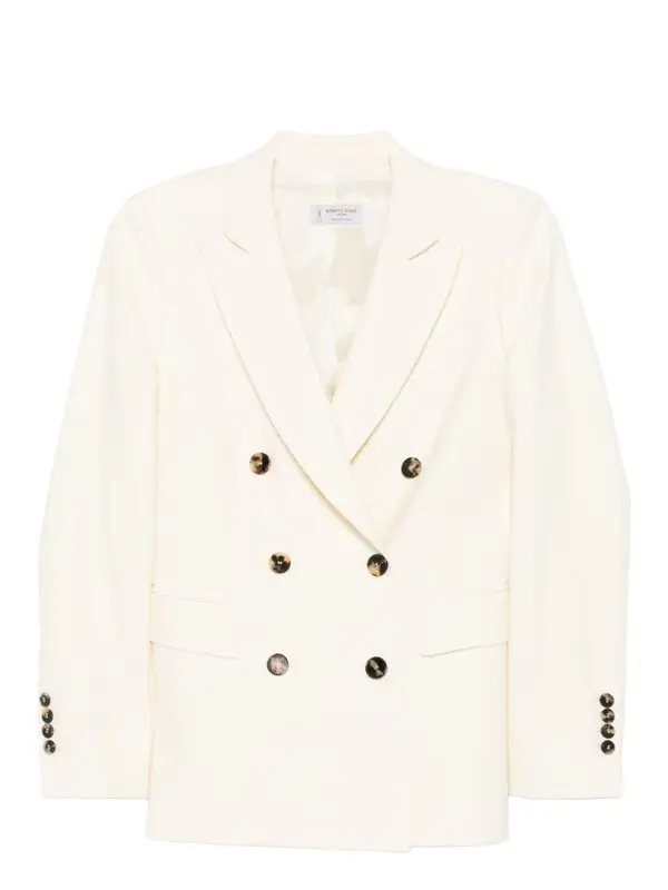 Alberto Biani Wool Double-breasted Jacket - White
