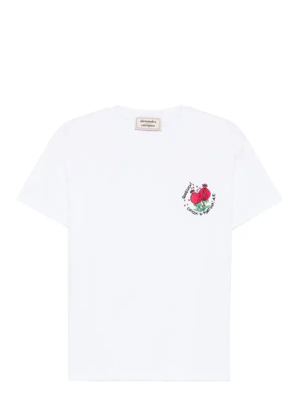 ALESSANDRO ENRIQUEZ Embroidered Cotton T-shirt - White