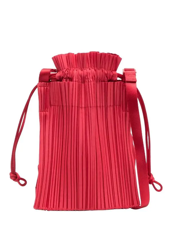 Issey Miyake Square Pleated Bucket Bag - Red