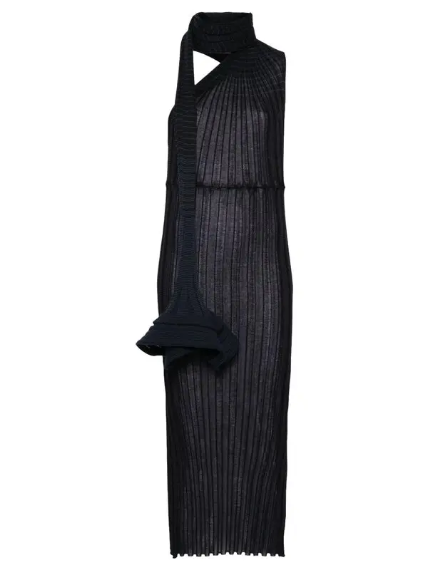 Issey Miyake Knitted Long Dress - Black