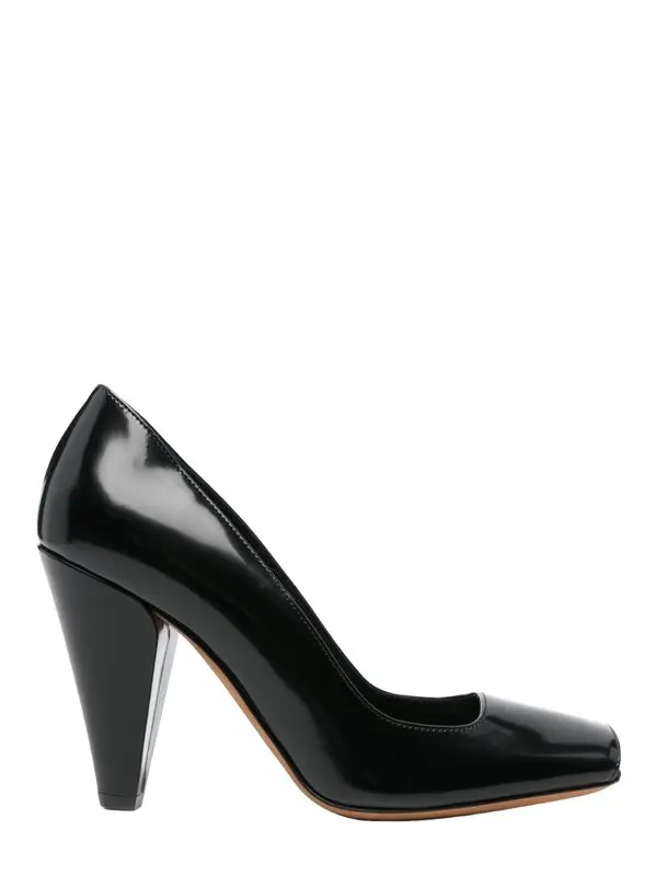 Khaite Leather Cone Heel Pumps - Black