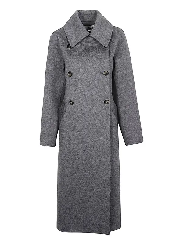 Loewe Wool And Cashmere Blend Coat - Grey