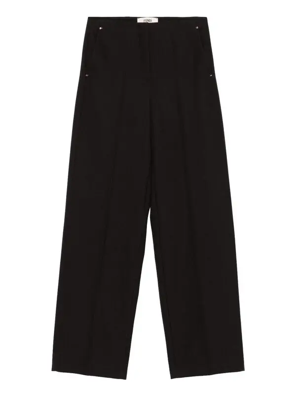 Fendi Wide-leg Wool Trousers - Purple