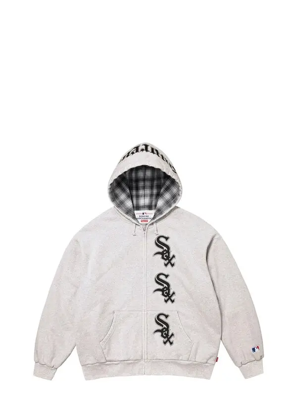 Supreme X Chicago White Sox Zip Up Hooded Sweatshirt - Grey