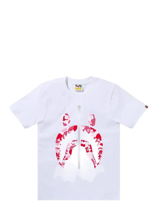 A BATHING APE Camo Shark T-shirt - White