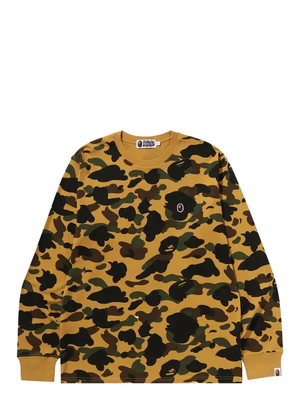A BATHING APE 1st Camo One Point Long-sleeve Tee - Yellow