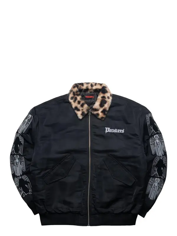 PLEASURES Angel Demon Flight Jacket - Black