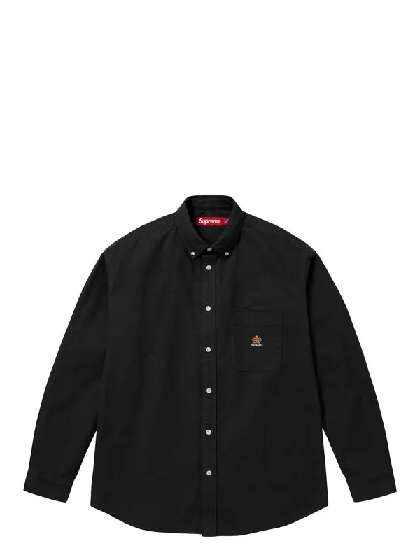 Supreme Loose Fit Flannel Oxford Shirt - Black