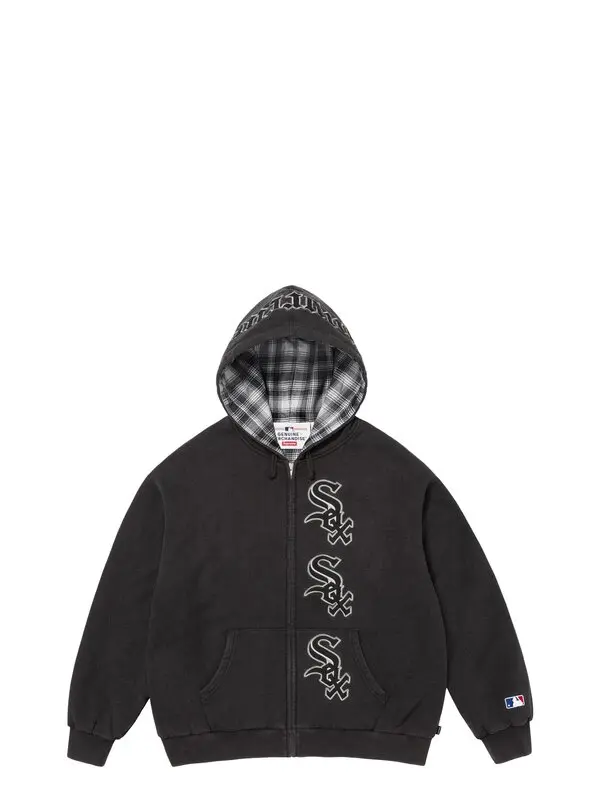Supreme X Chicago White Sox Zip Up Hooded Sweatshirt - Black