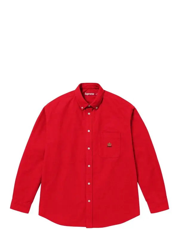 Supreme Loose Fit Flannel Oxford Shirt - Red