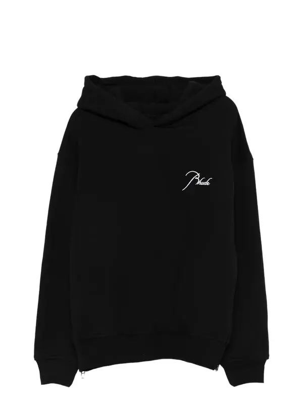 Rhude Classique Side Zip Pullover Hoodie - Black