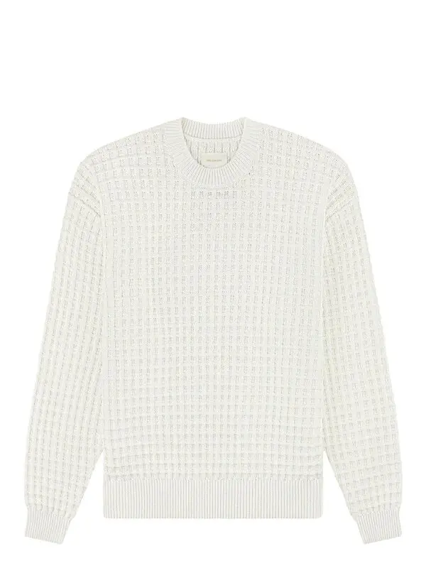 Aimé Leon Dore Waffle Crewneck Sweater - White