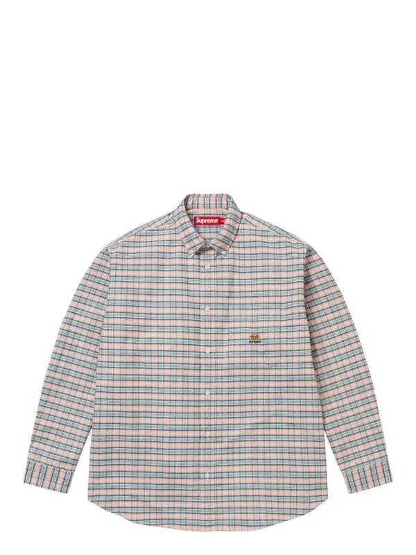 Supreme Loose Fit Flannel Oxford Shirt - Grey