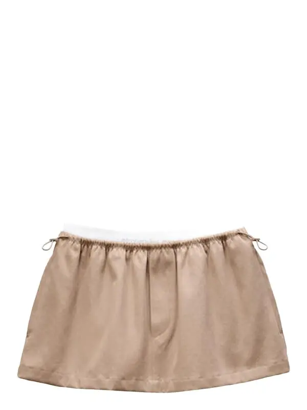 Alexander Wang Mid-rise Mini Skirt With Logo Elastic - Tan