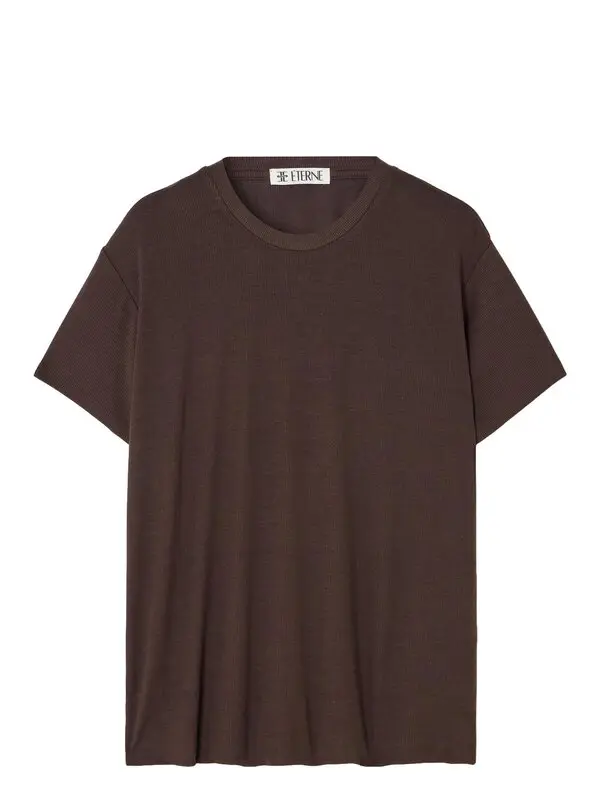 Eterne Ribbed Jersey T-shirt - Brown