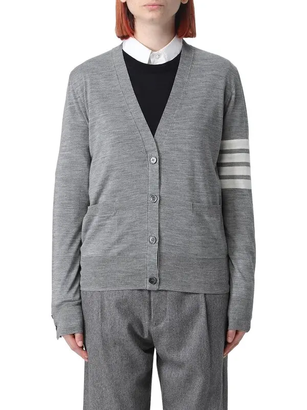 Thom Browne Cardigan In Wool - Grey