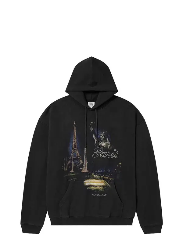 Vetements Paris Tourist Printed Hoodie - Black