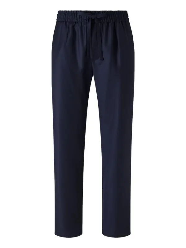 Dolce & Gabbana Straight-leg Virgin Wool Drawstring Trousers - Blue