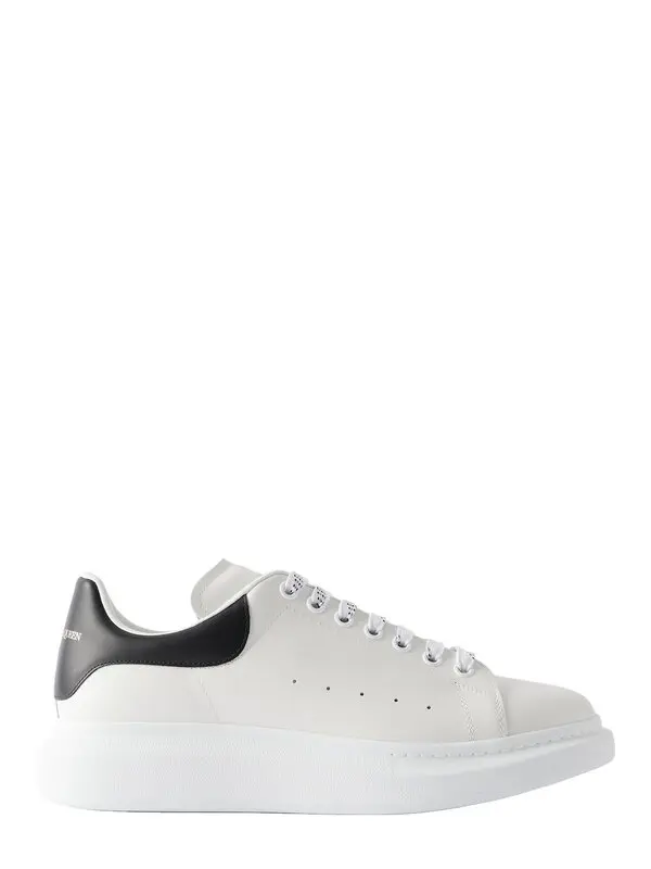 Alexander McQueen Exaggerated-sole Leather Sneakers - White