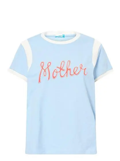 MOTHER The Boxy Goodie Inset Cotton-jersey T-shirt - Mother Script