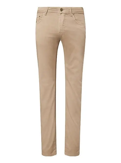 Corneliani Straight-leg Cotton-blend Chinos - Natural / Beige 034