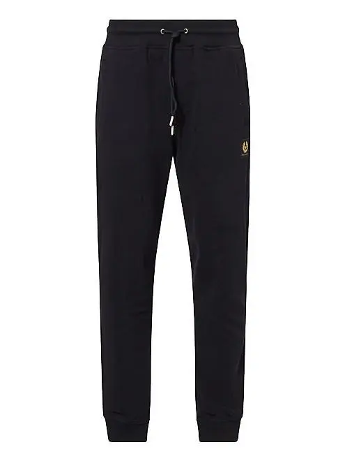 Belstaff Brand-patch Tapered-leg Cotton-jersey Jogging Bottoms - Black