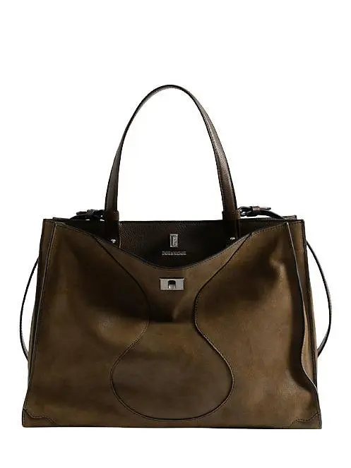 Zadig&Voltaire Suede Top-handle Bag - Wood